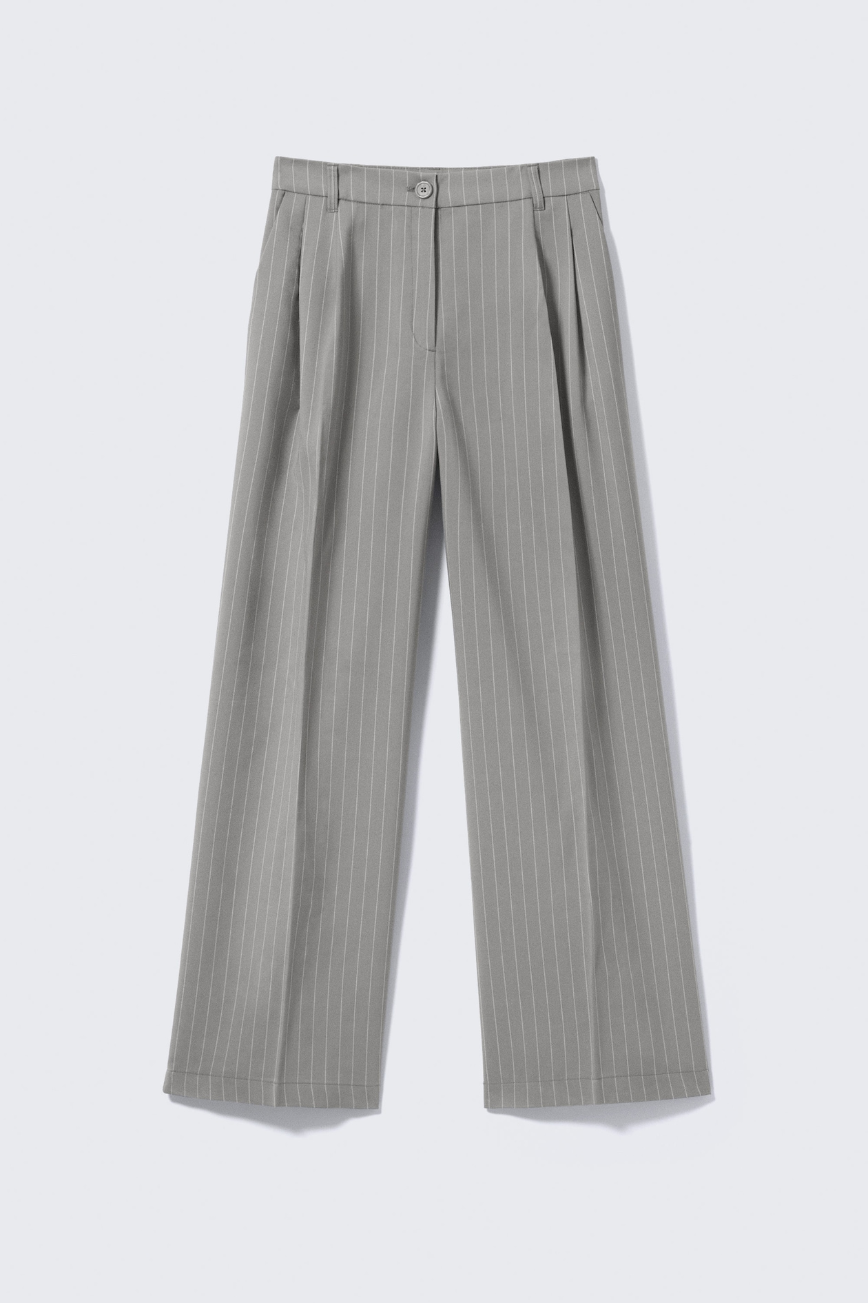 wide leg trousers - Striped Grey | Weekday WW