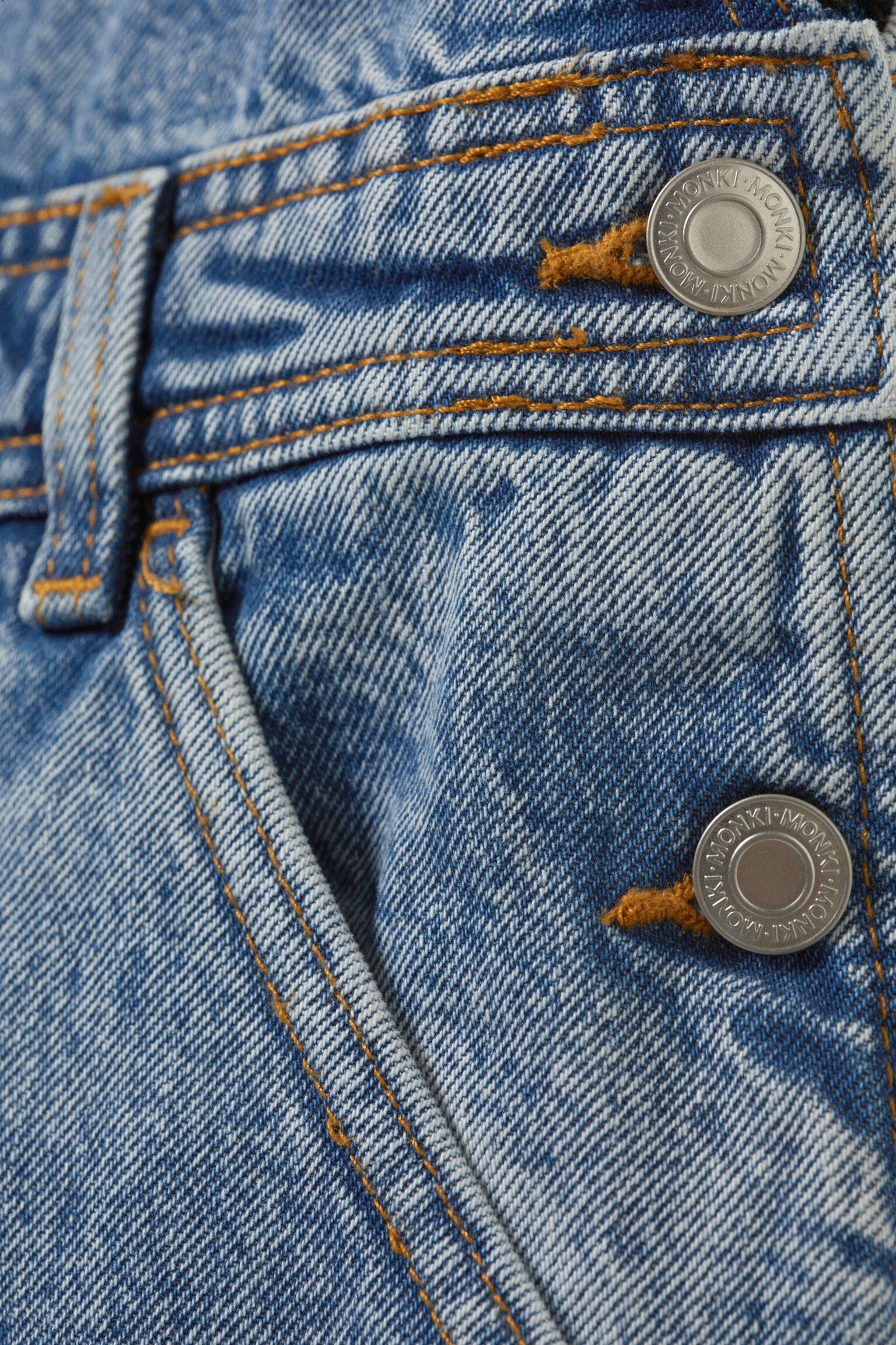 classic cotton denim dungarees - Fresh Blue - Medium Blue | Monki WW