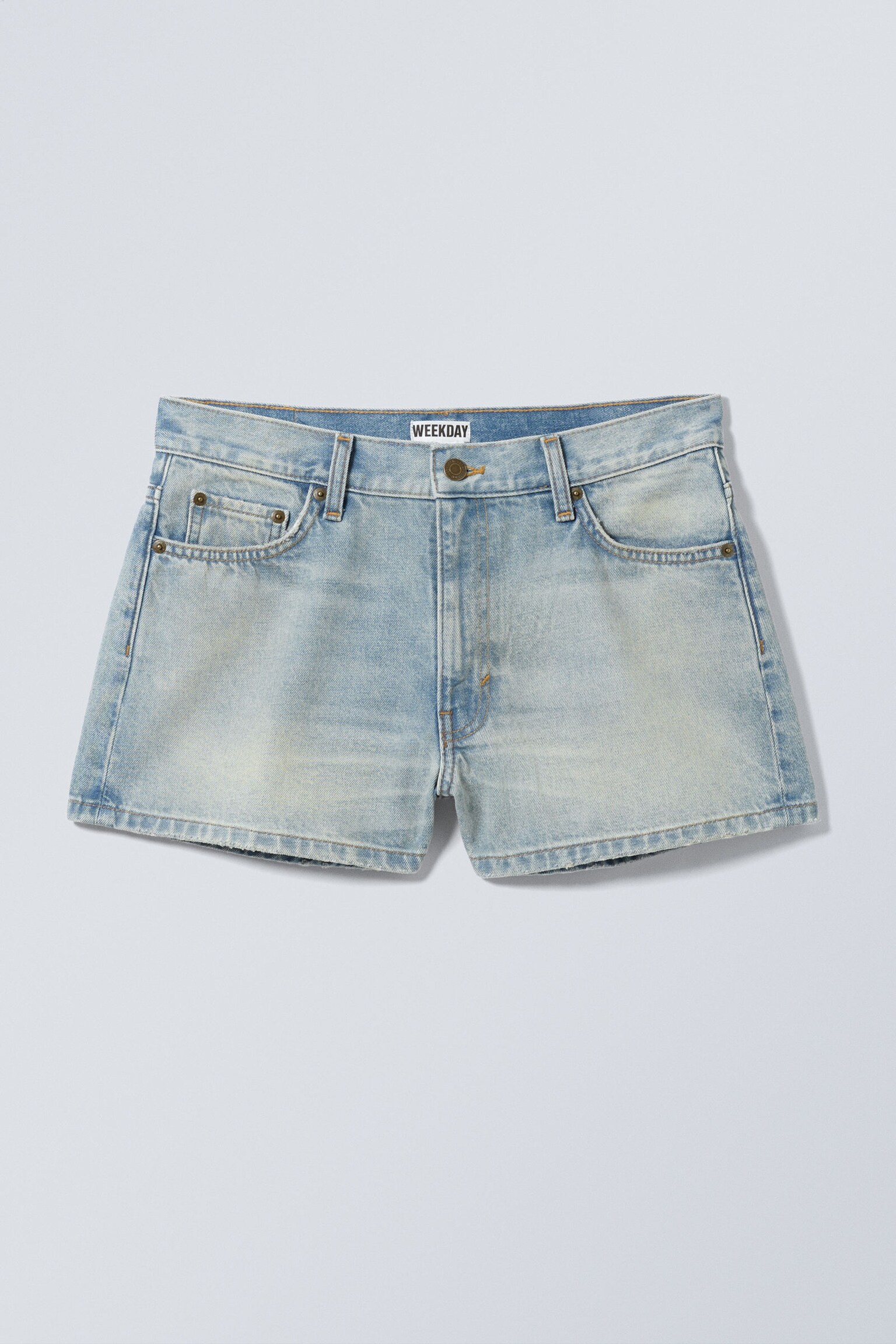 duchess low rise distressed mini denim shorts - Port Blue - Light Blue ...