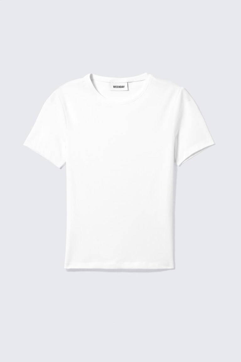 schmal geschnittenes t-shirt - Weiß | Weekday DE