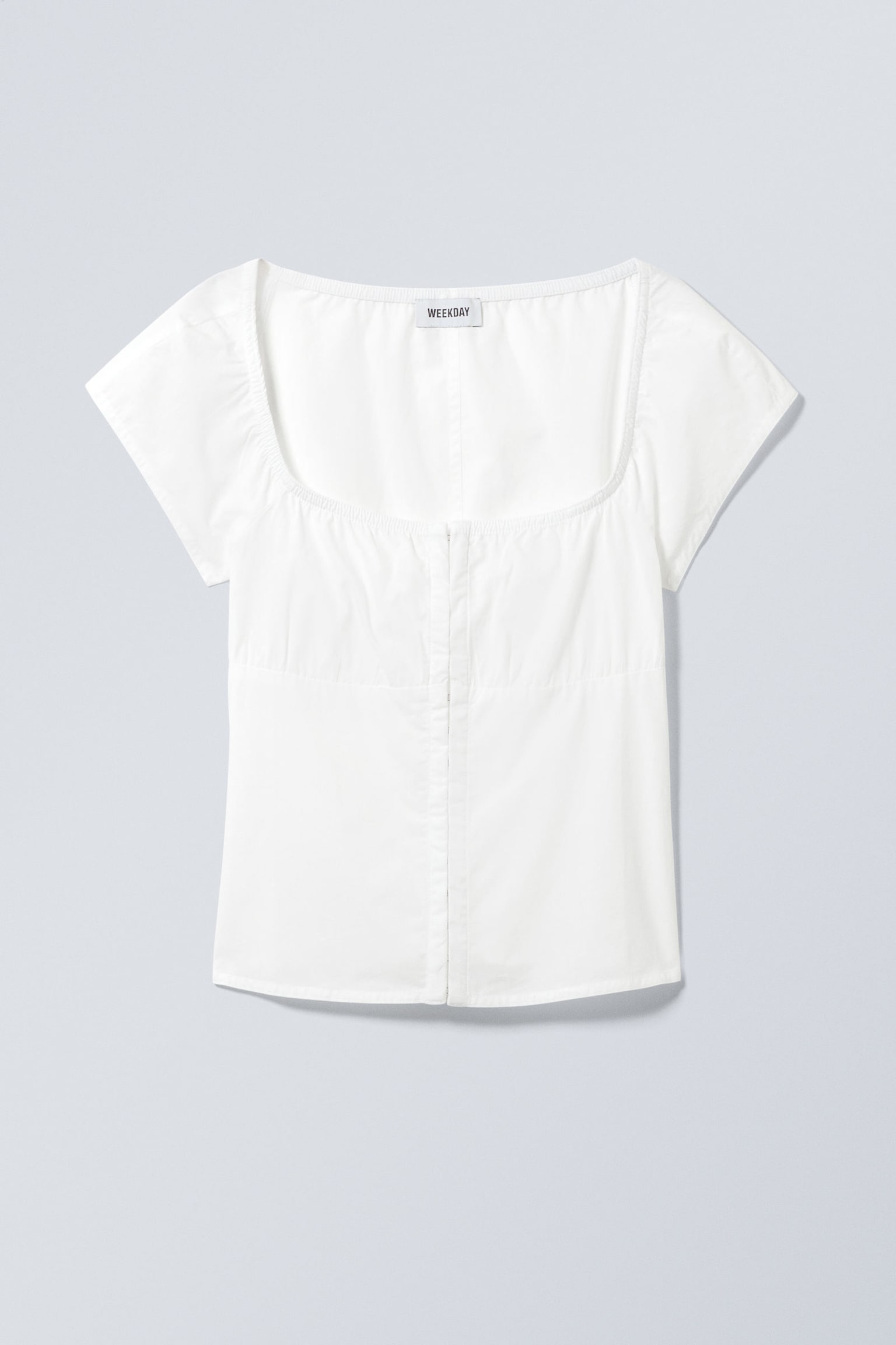 short sleeve square neck blouse - White | Weekday WW