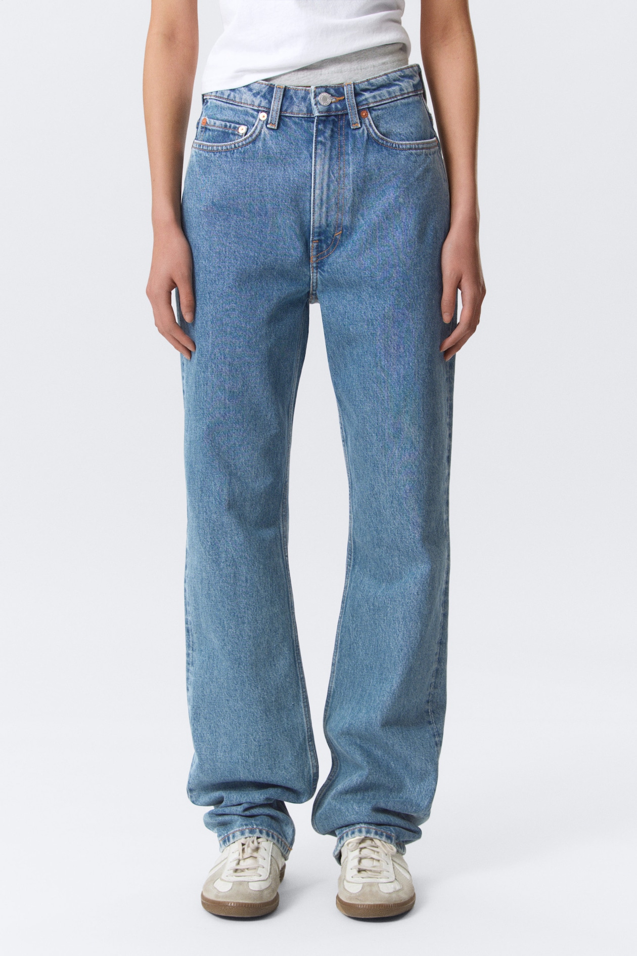 rowe super high waisted regular straight jeans - 90s Blue - Mittelblau ...