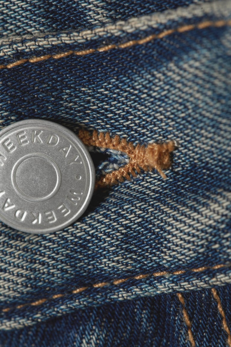 galaxy mid rise loose straight leg jeans - Steel Blue - Medium Blue ...