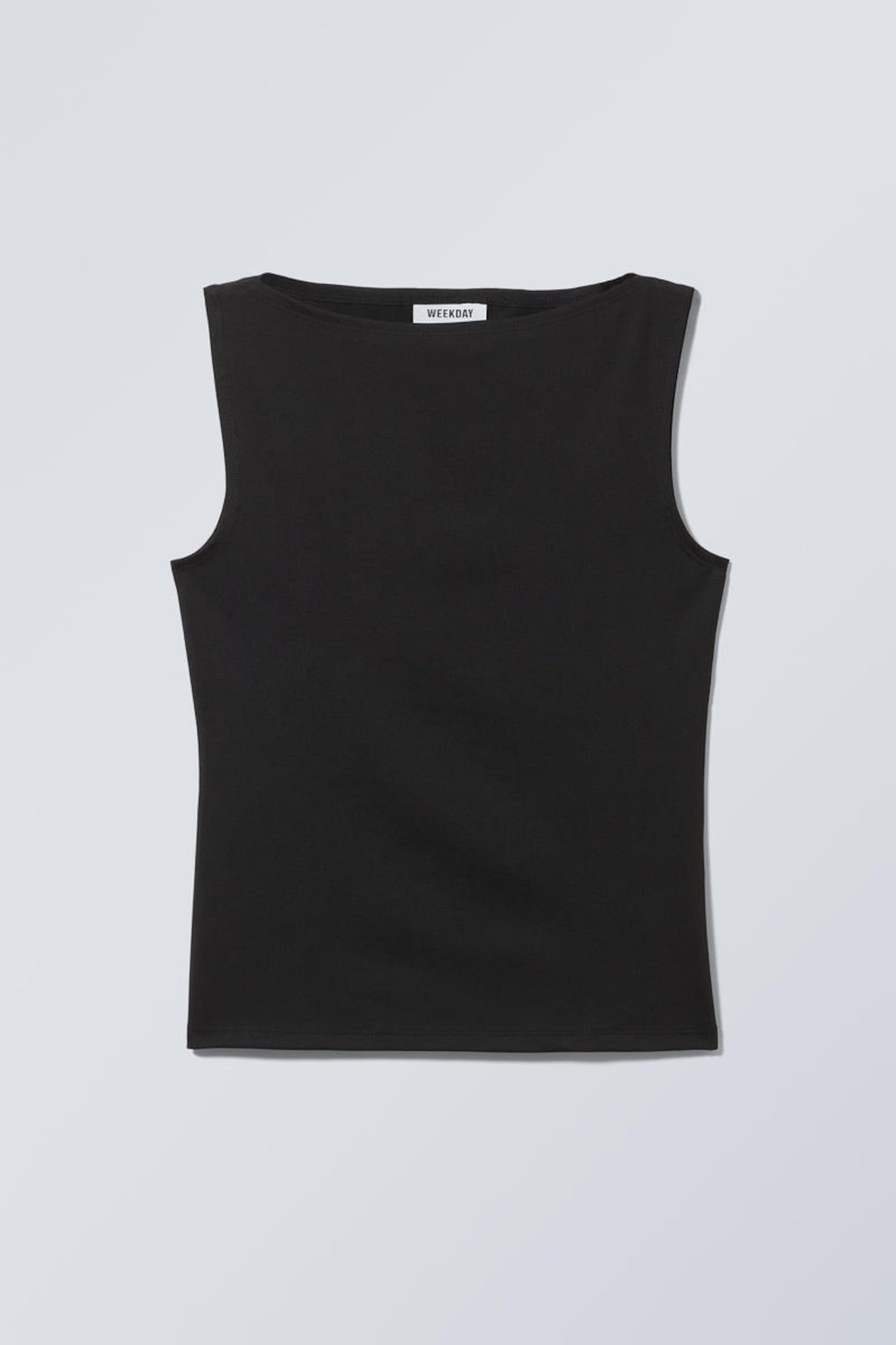 annie sleeveless boat-neck top - Black | Weekday GB