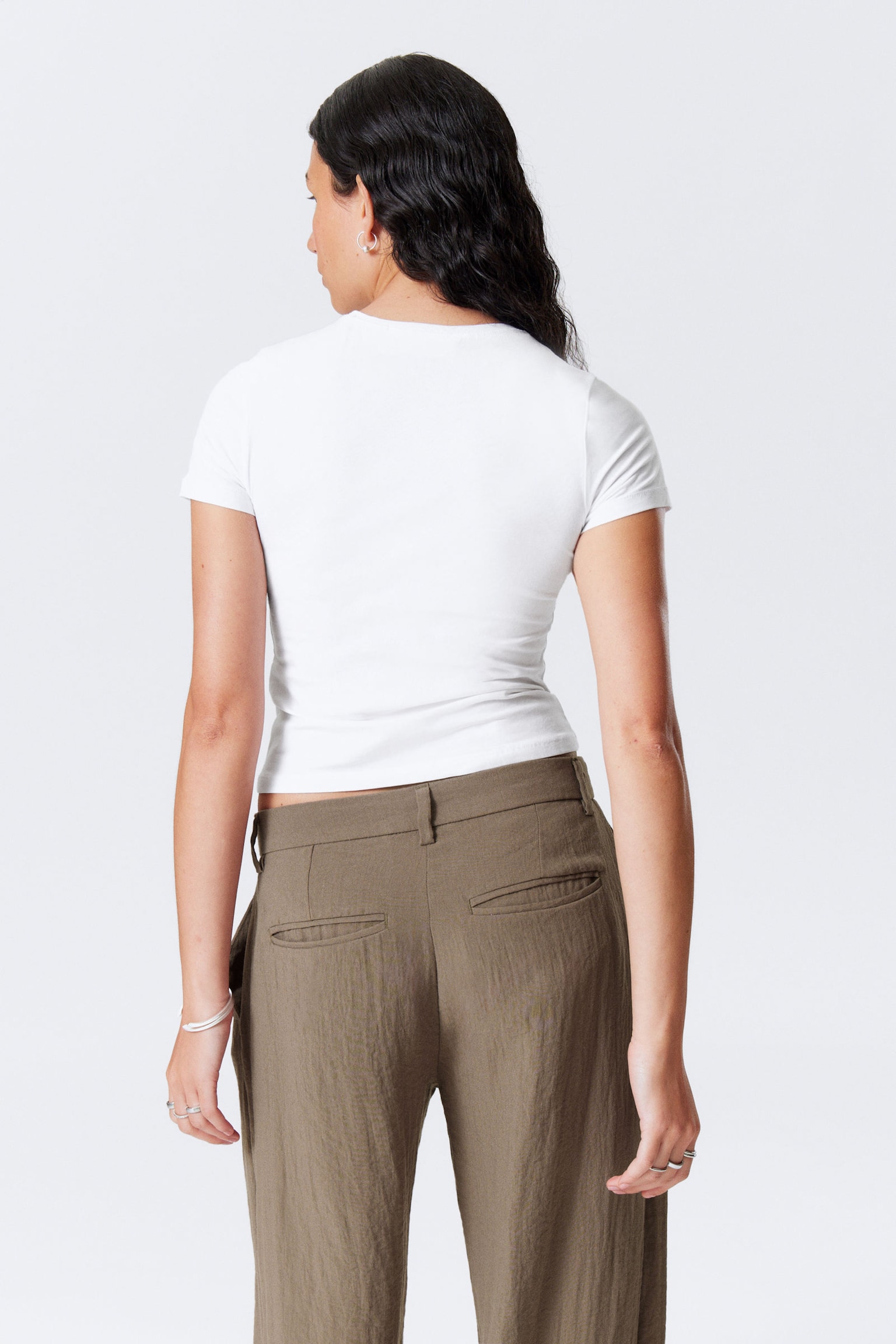 schmal geschnittenes t-shirt - Weiß | Weekday DE