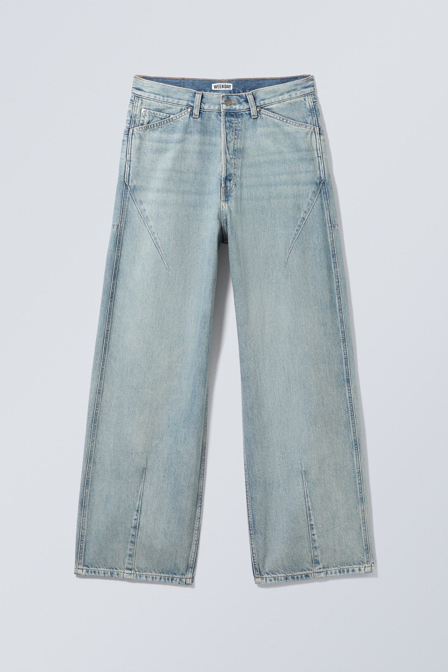 astro shape loose baggy leg jeans - Brick Blue - Light Blue | Weekday GB