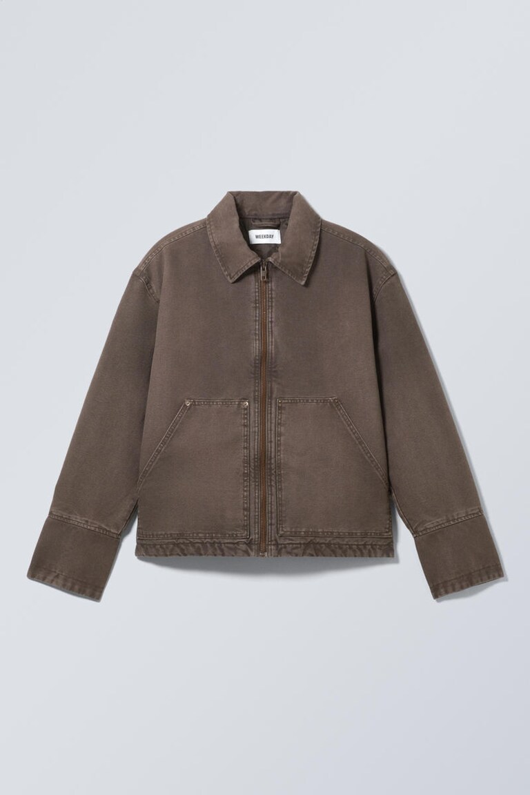 relaxed washed utility jacket - Washed Dark Brown | Weekday WW