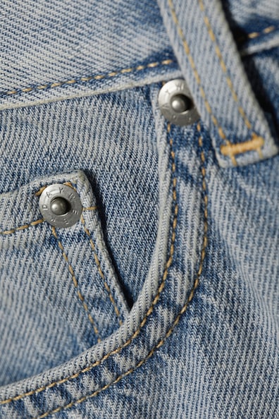 galaxy mid waist loose straight jeans - Brick Blue - Ljusblå | Weekday SE