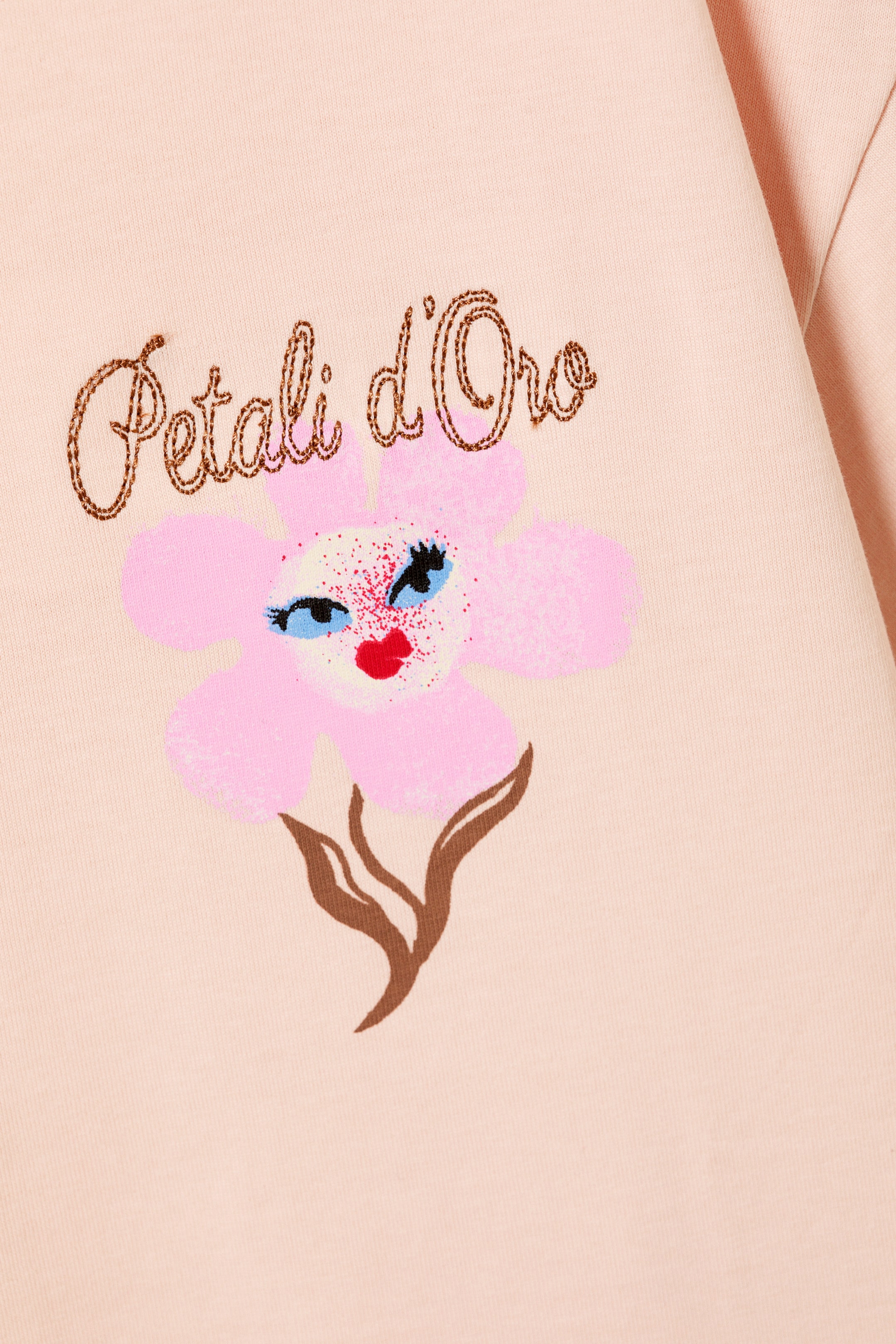 Tricou Boxy Imprimat - Portocaliu Deschis - Floare Roz - FEMEI | H&M RO