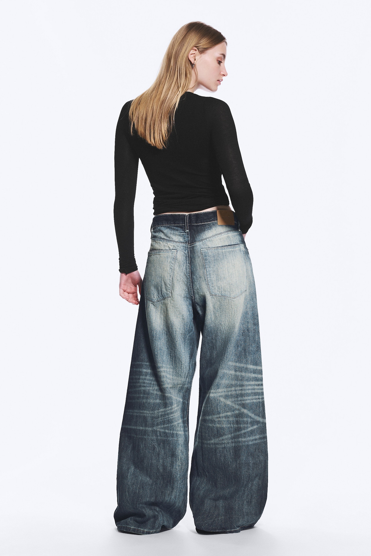 solar loose wide leg unisex jeans - Laser Board Blue - Medium Blue ...