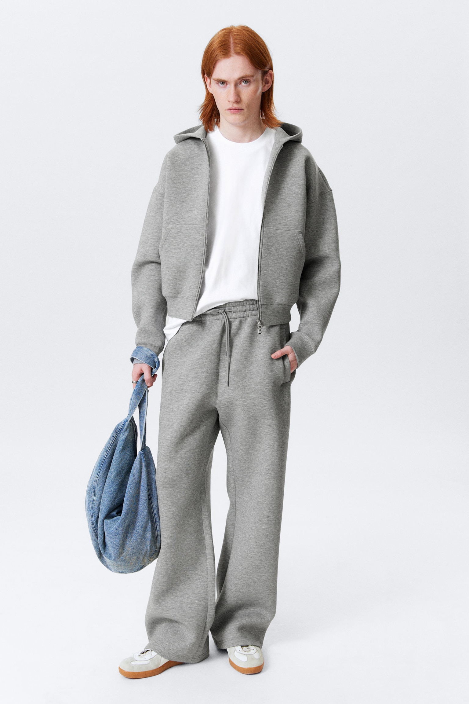 simon scuba zip hoodie - Grey Melange | Weekday GB