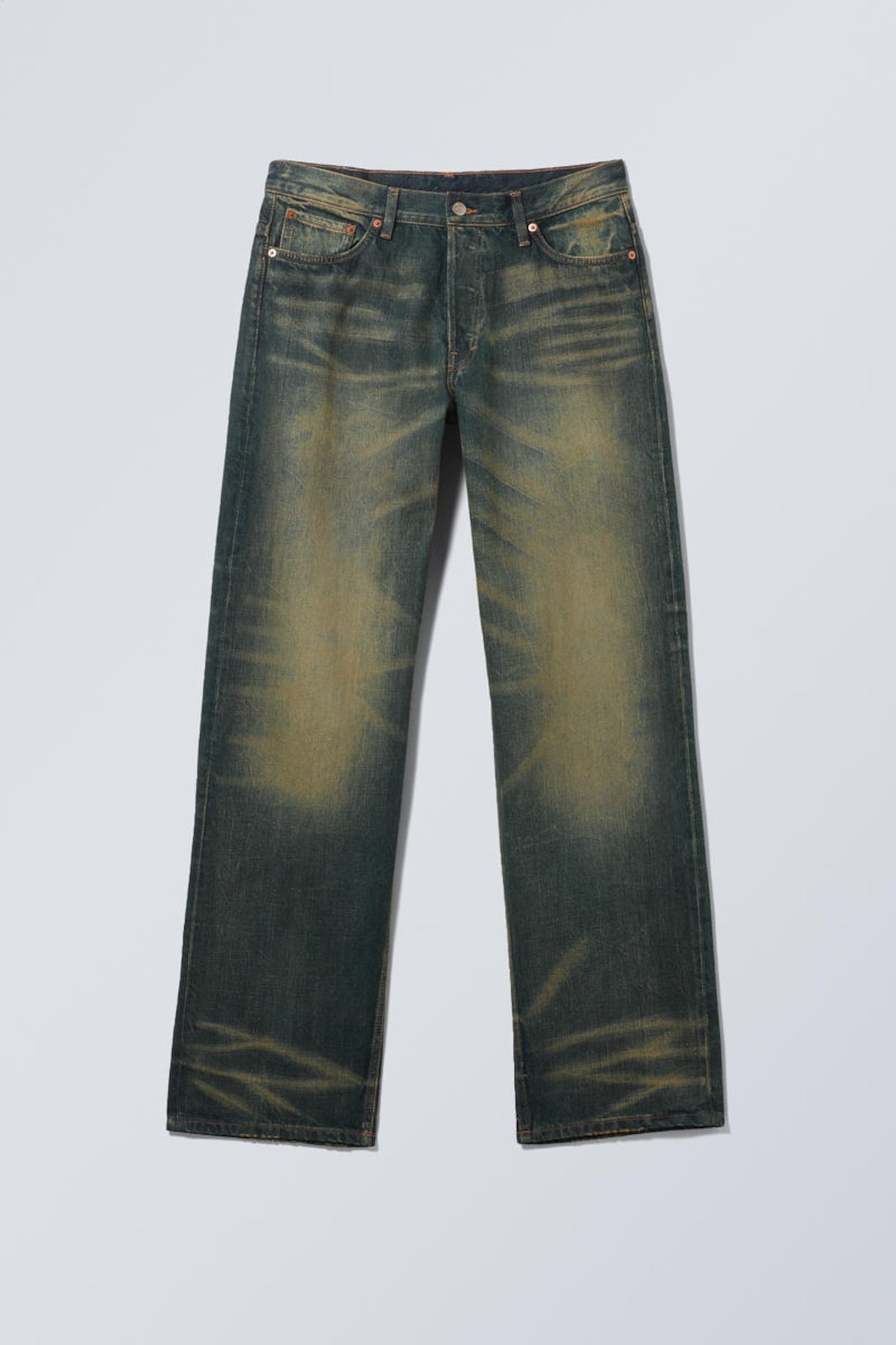 sphere low rise loose straight leg jeans - Carson Blue - Medium Blue ...