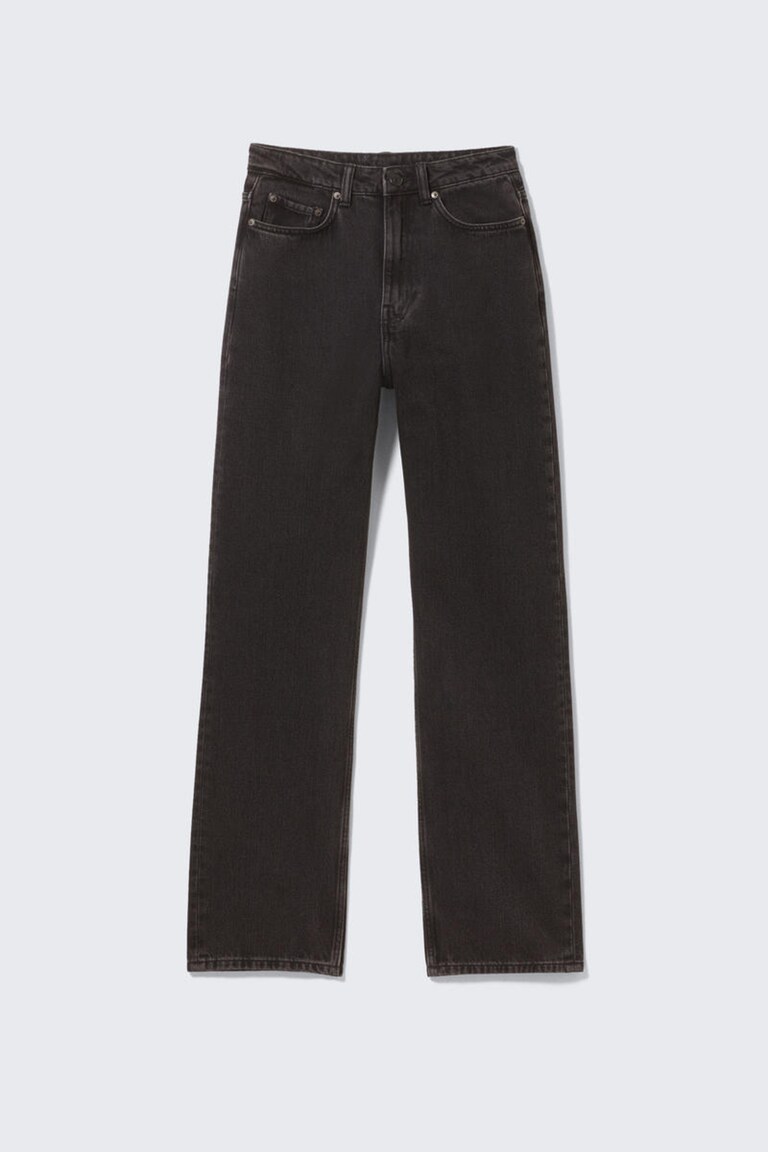 rowe super high waisted regular straight leg jeans - Echo Black - Black ...