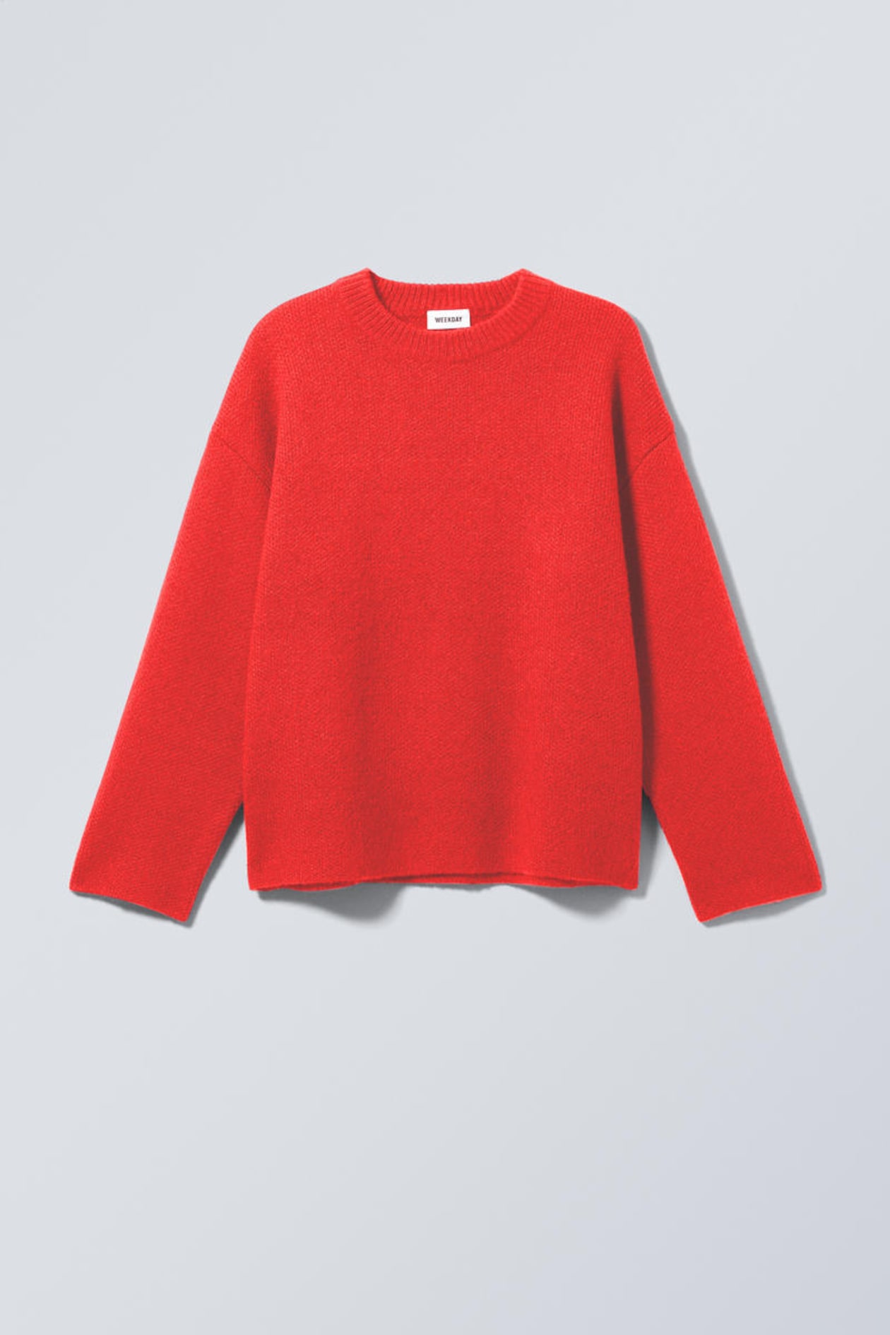 teo oversized wool blend knit sweater - Bright Red | Weekday WW