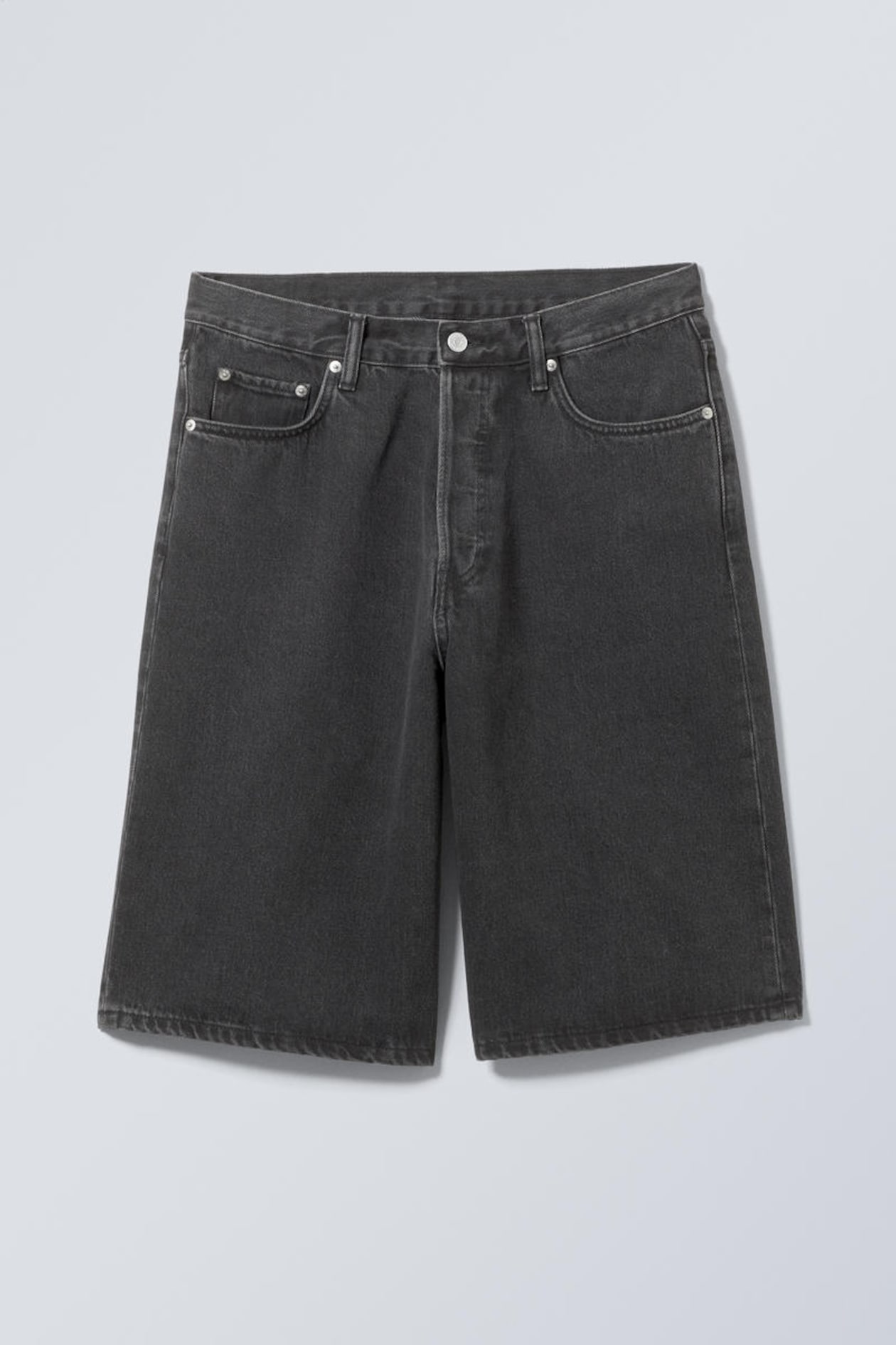 astro denim loose baggy shorts - Tuned Black | Weekday GB