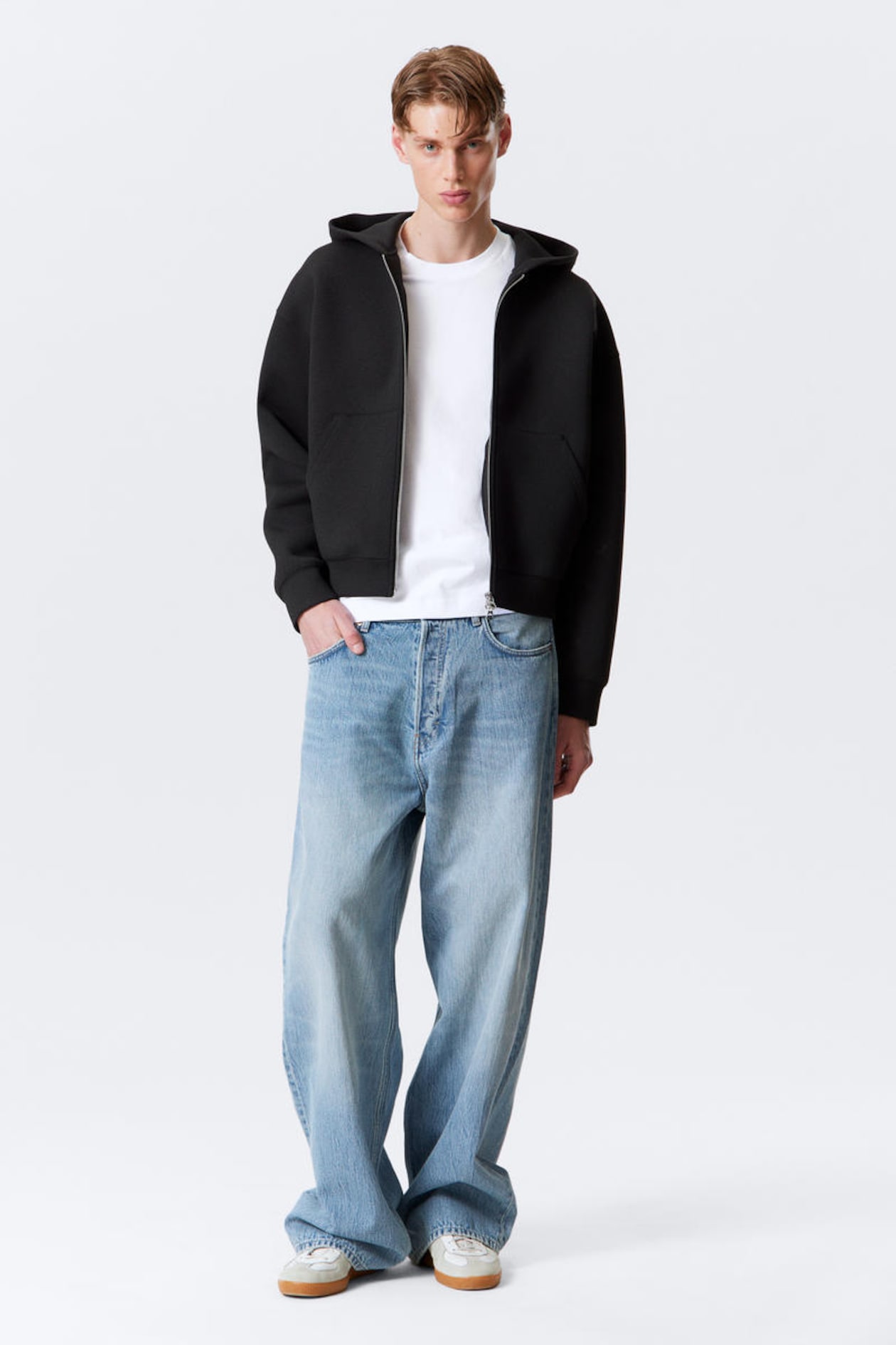 simon scuba zip hoodie - Black | Weekday EU