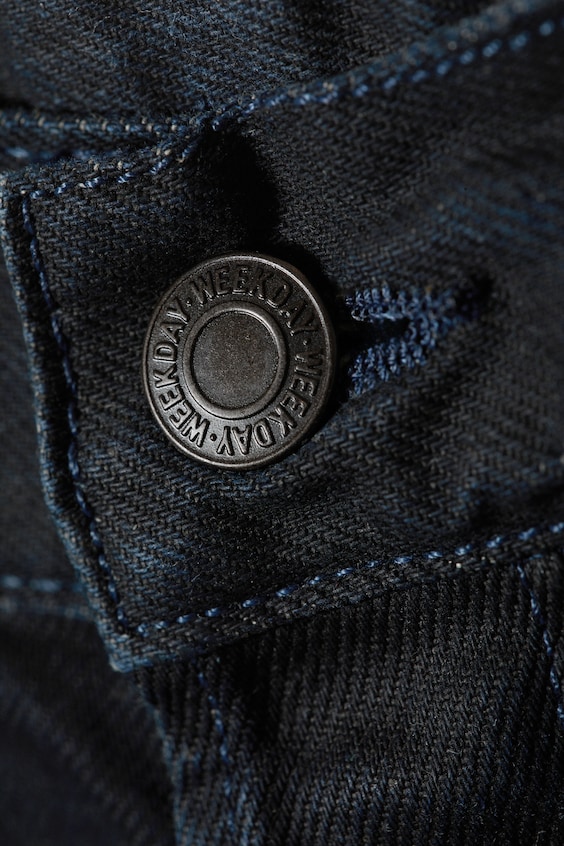 Astro Mid Rise Loose Baggy Leg Coated Jeans - Indigo Coating - HERR | H ...