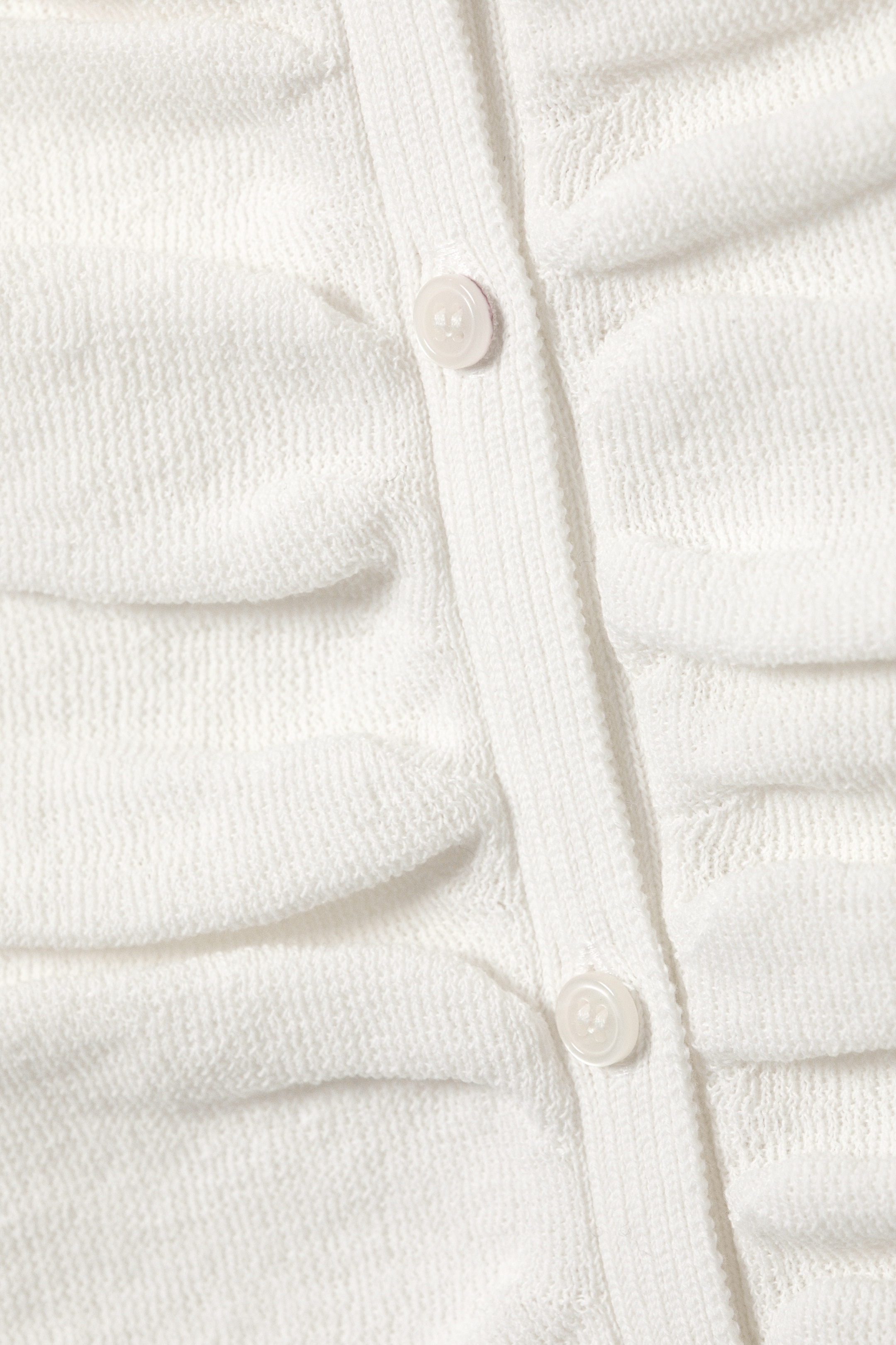 Slim Ruched Button-Front Cardigan - Off-white - Ladies | H&M GB