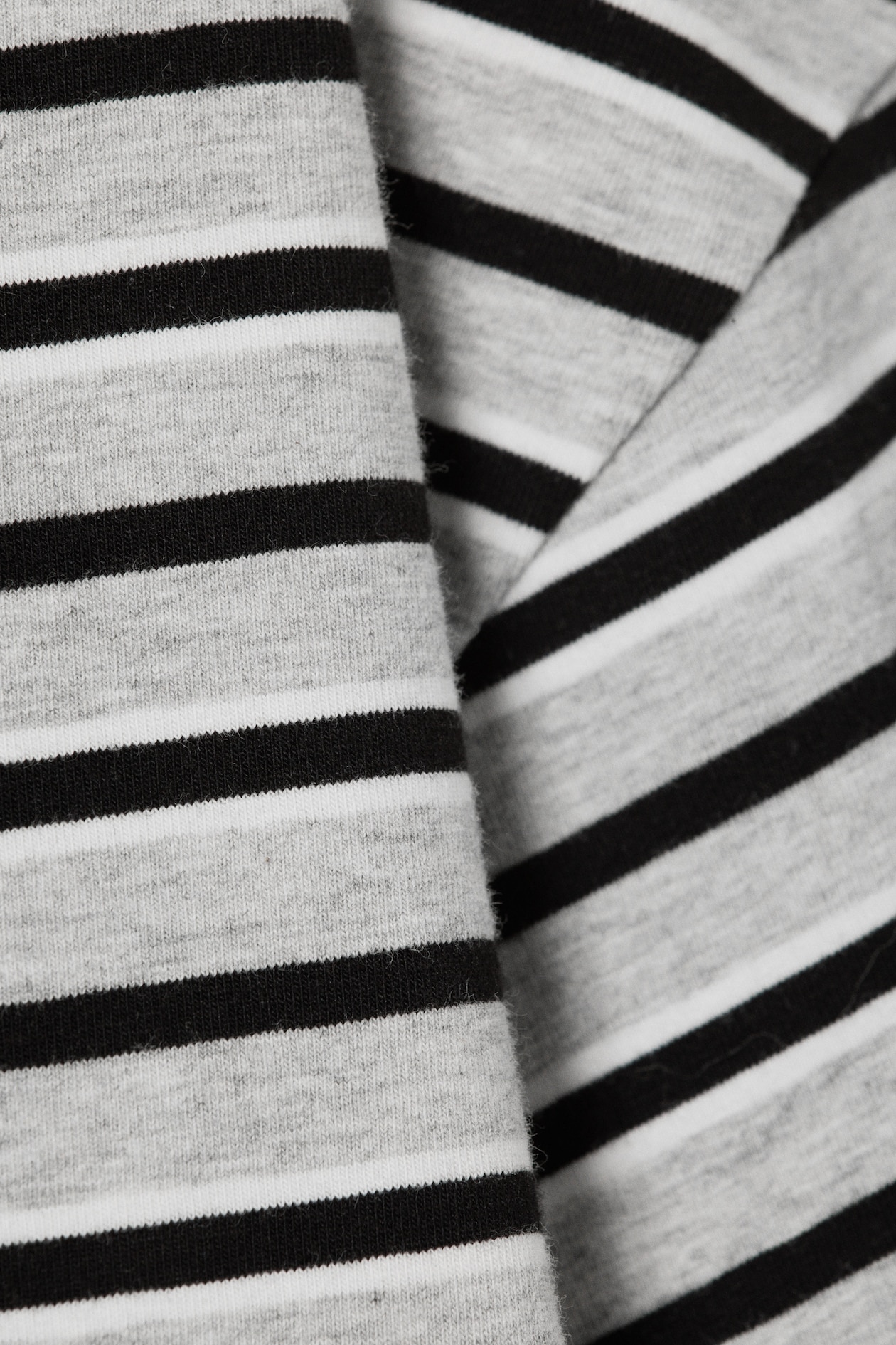 ruched long-sleeved t-shirt - Striped Grey Melange | Weekday WW