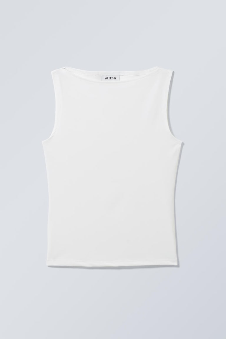 annie sleeveless boat-neck top - White | Weekday GB