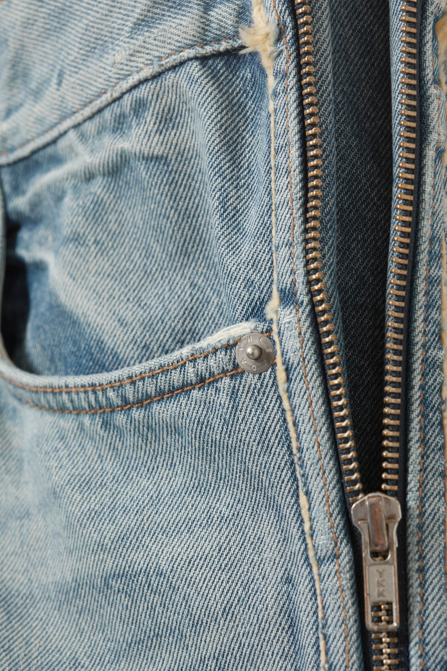 loose wide leg zip jeans - Seventeen Blue - Medium Blue | Weekday WW