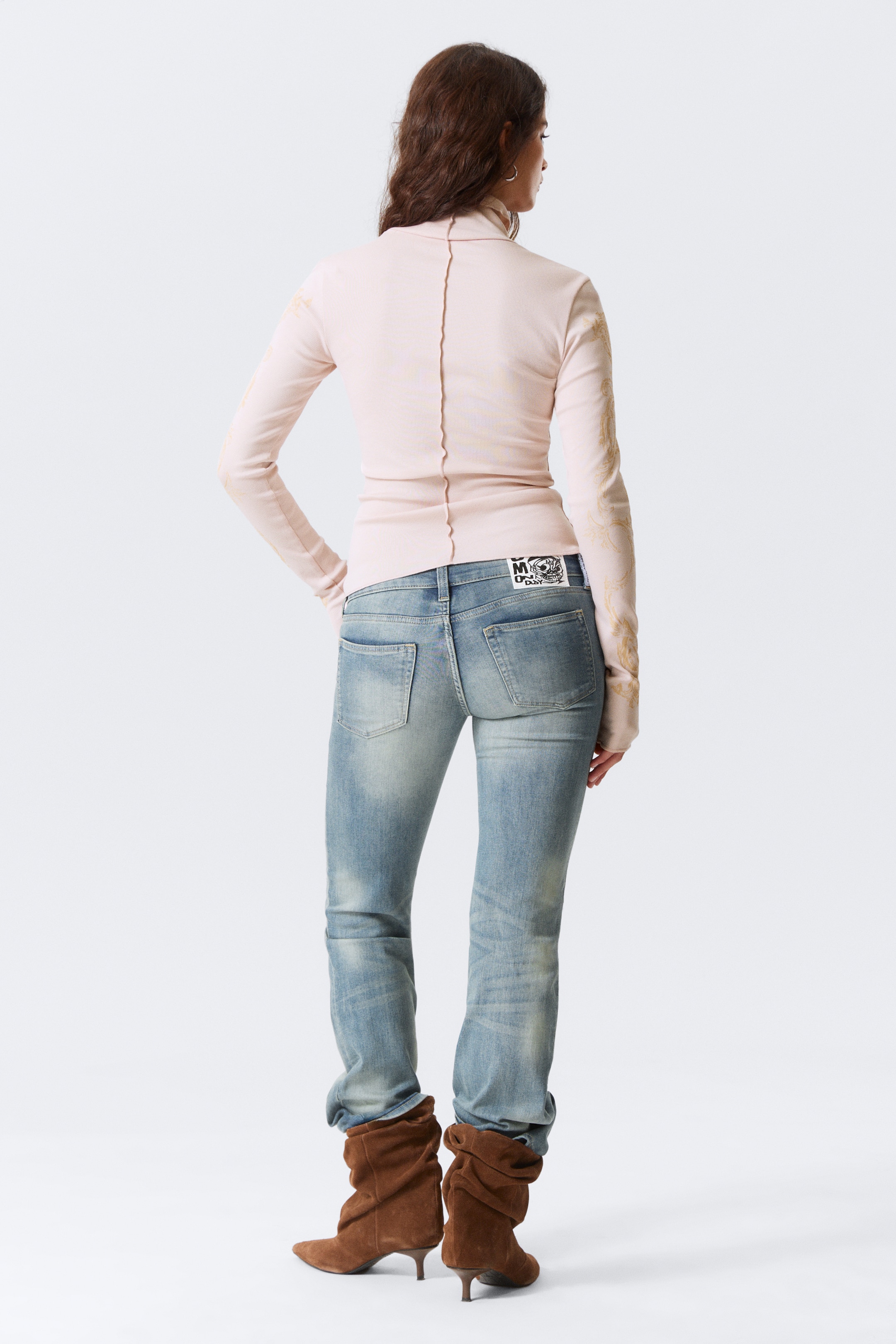 Top de cuello vuelto ajustado - Light Pink - The Garden - MUJER | H&M ES