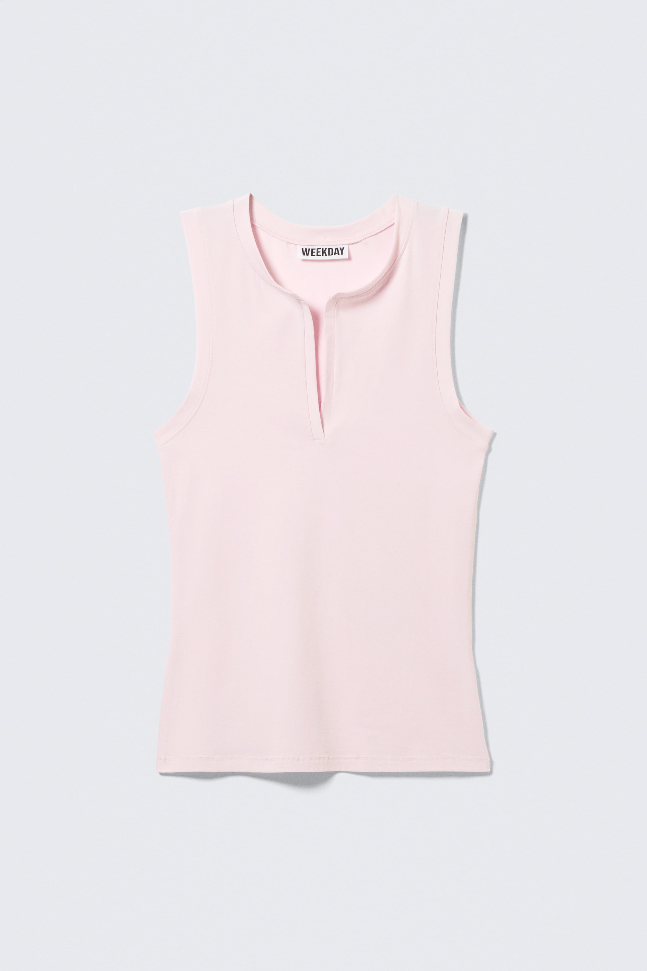 Women's Light Pink Slim V-neck Sleeveless Top | H&M GB
