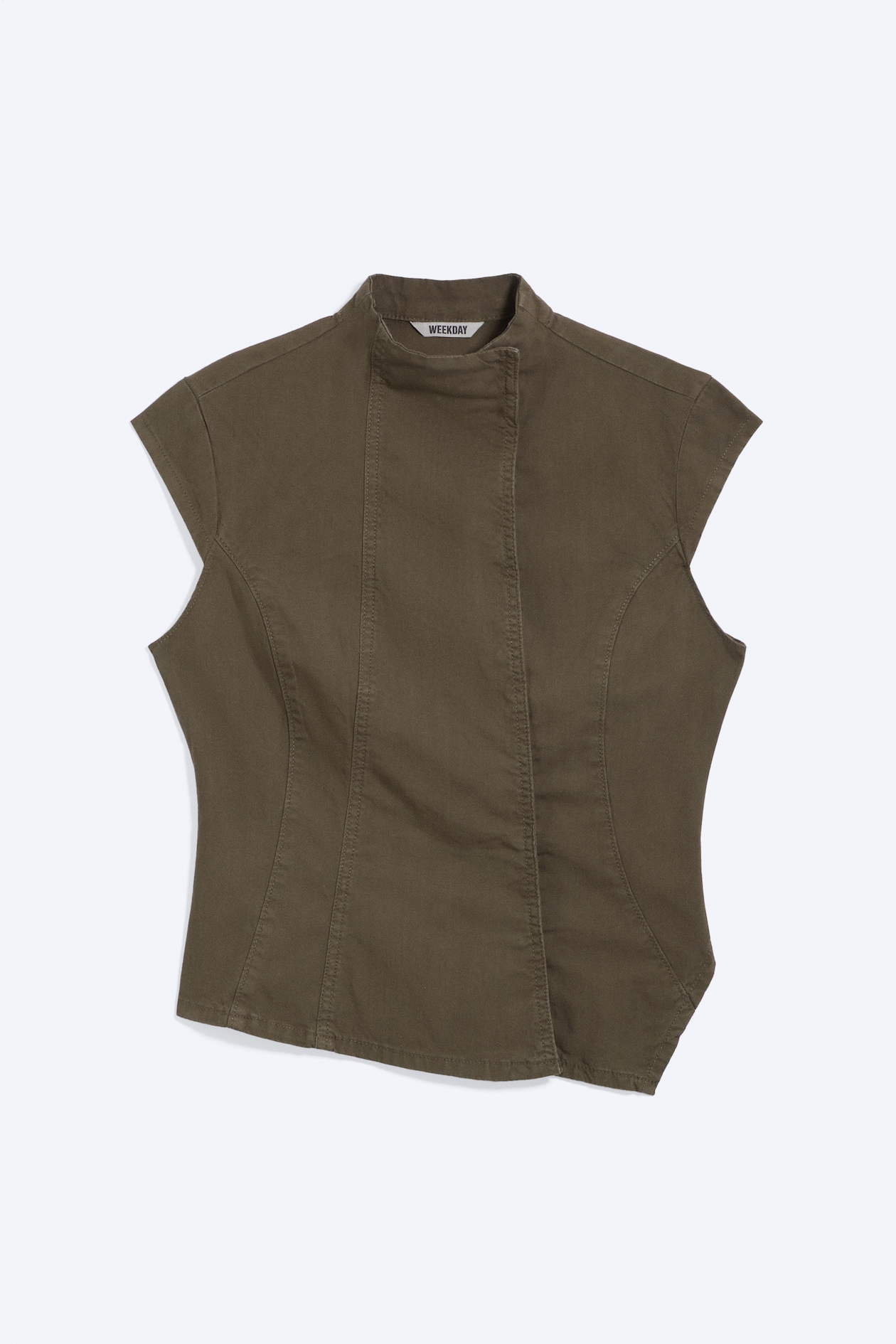 Top asimétrico de algodón - Topo oscuro - MUJER | H&M ES
