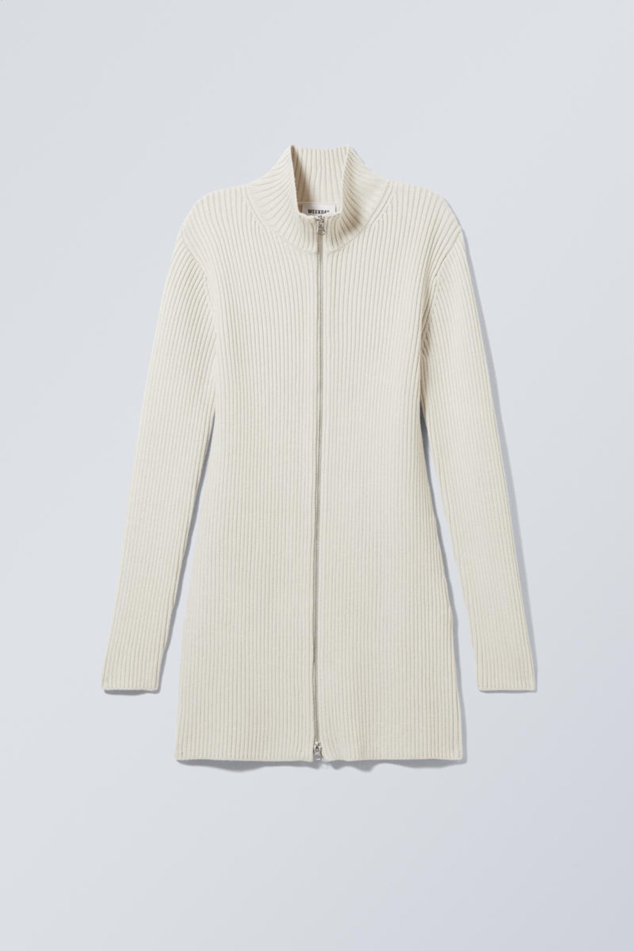 laila long zip cardigan - Light Mole | Weekday WW