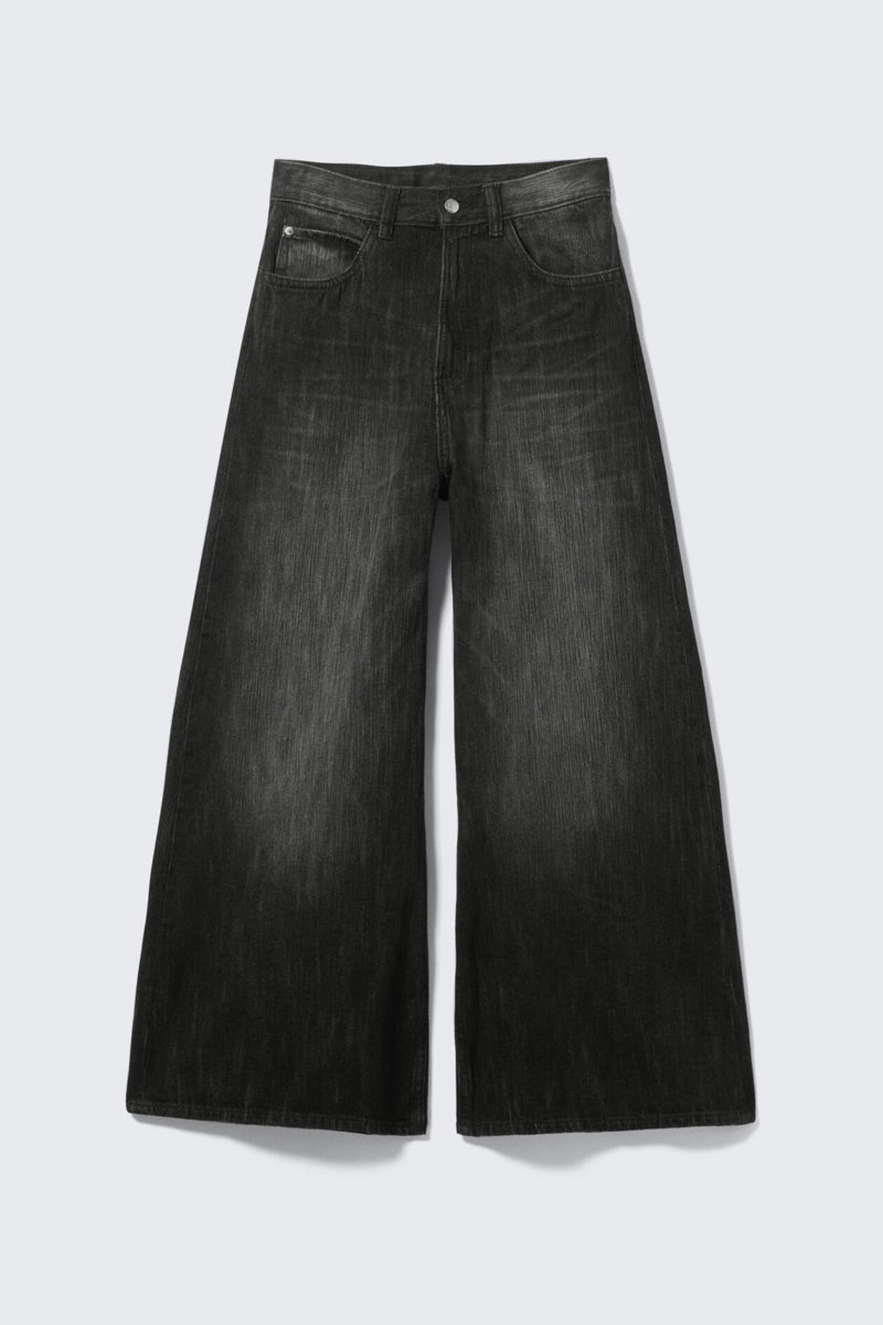 rad super regular waist loose wide jeans - Black Web - Black | Cheap ...