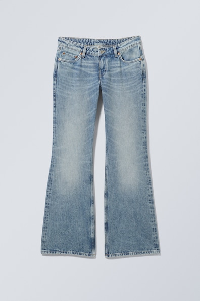 nova low rise slim bootcut jeans - Blue Stream - Medium Blue | Weekday WW