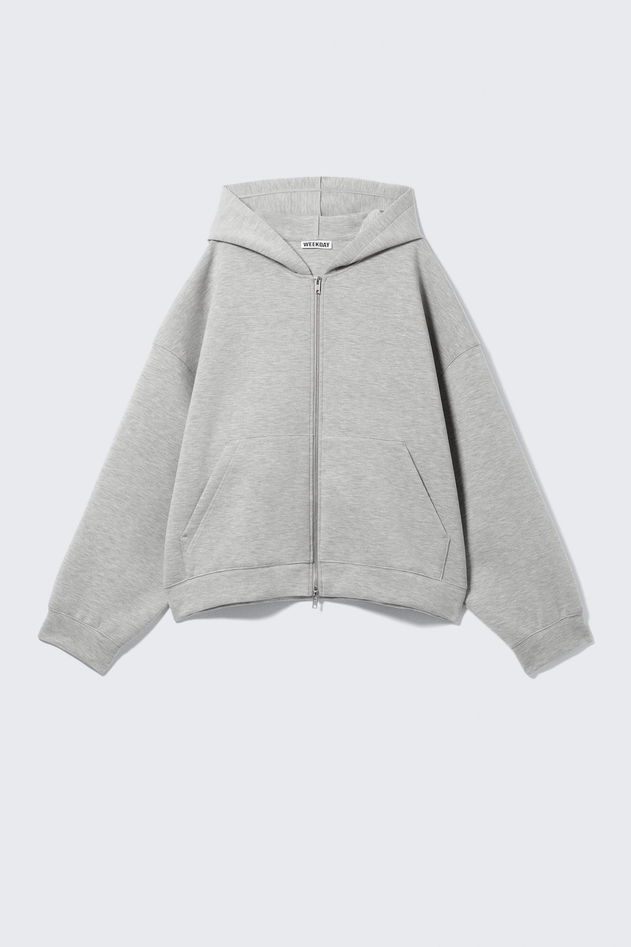 oversized scuba zip-hoodie - Gråmelerad | Weekday SE