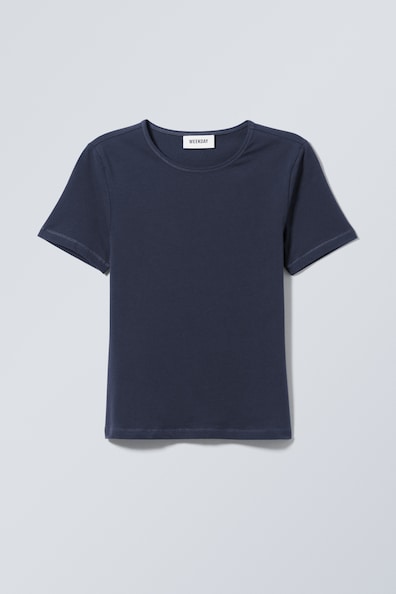 slim fitted t-shirt - Dark Blue | Weekday GB