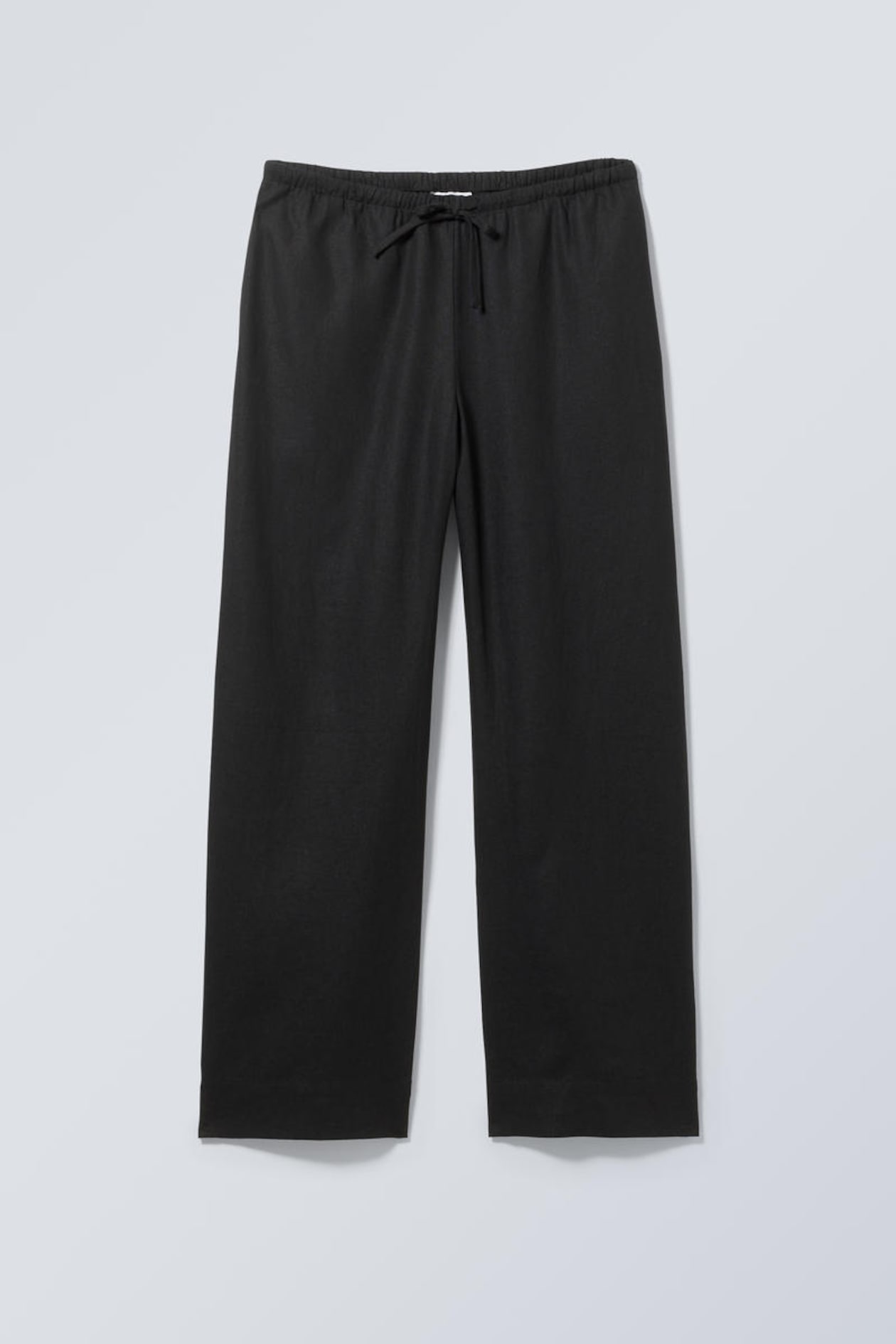 wide pull-on linen blend trousers - Black | Weekday WW