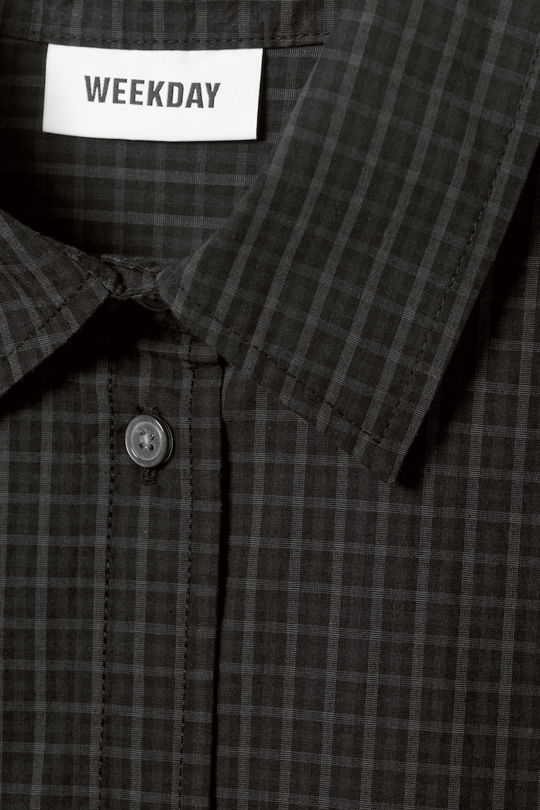 regular poplin shirt - Dark Black | Weekday WW
