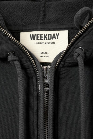 double-layered standard zip hoodie - Black | Weekday DK