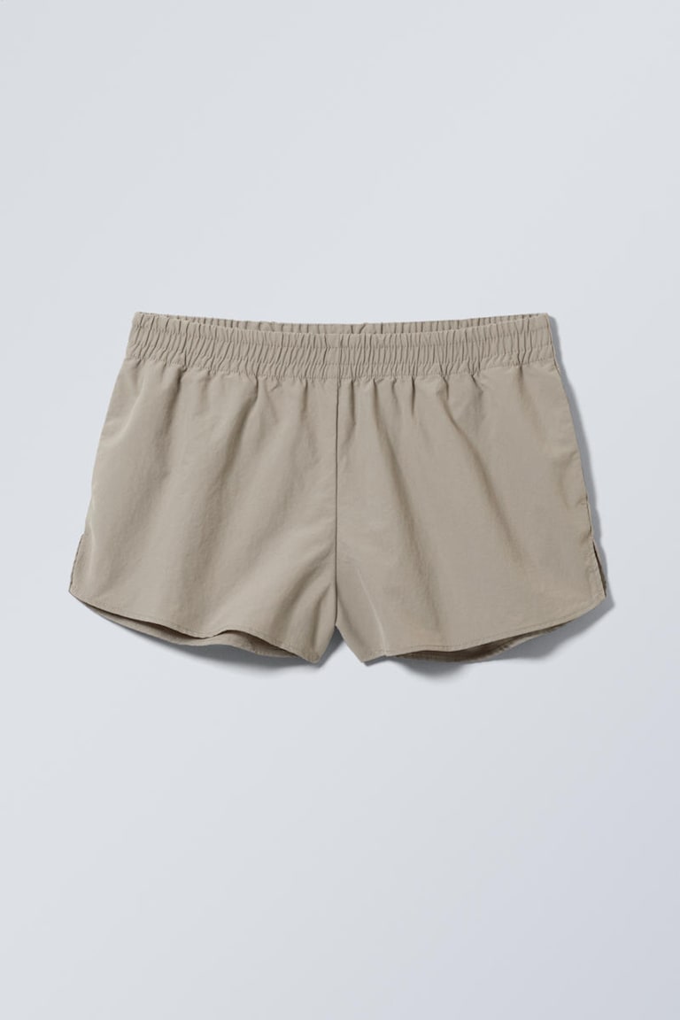 sporty nylon mini shorts - Beige | Weekday WW