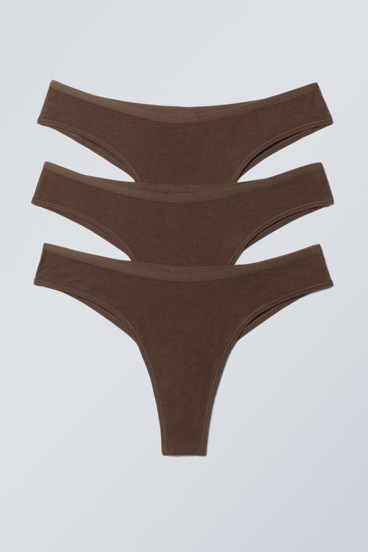 3-pack inez brazilian cotton briefs - Dark Brown | Weekday WW
