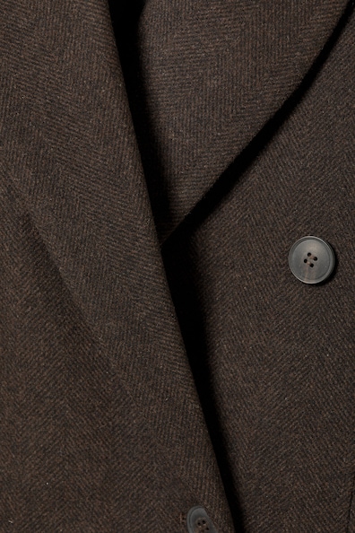 logan double-breasted wool-blend coat - Dark Brown | Weekday GB