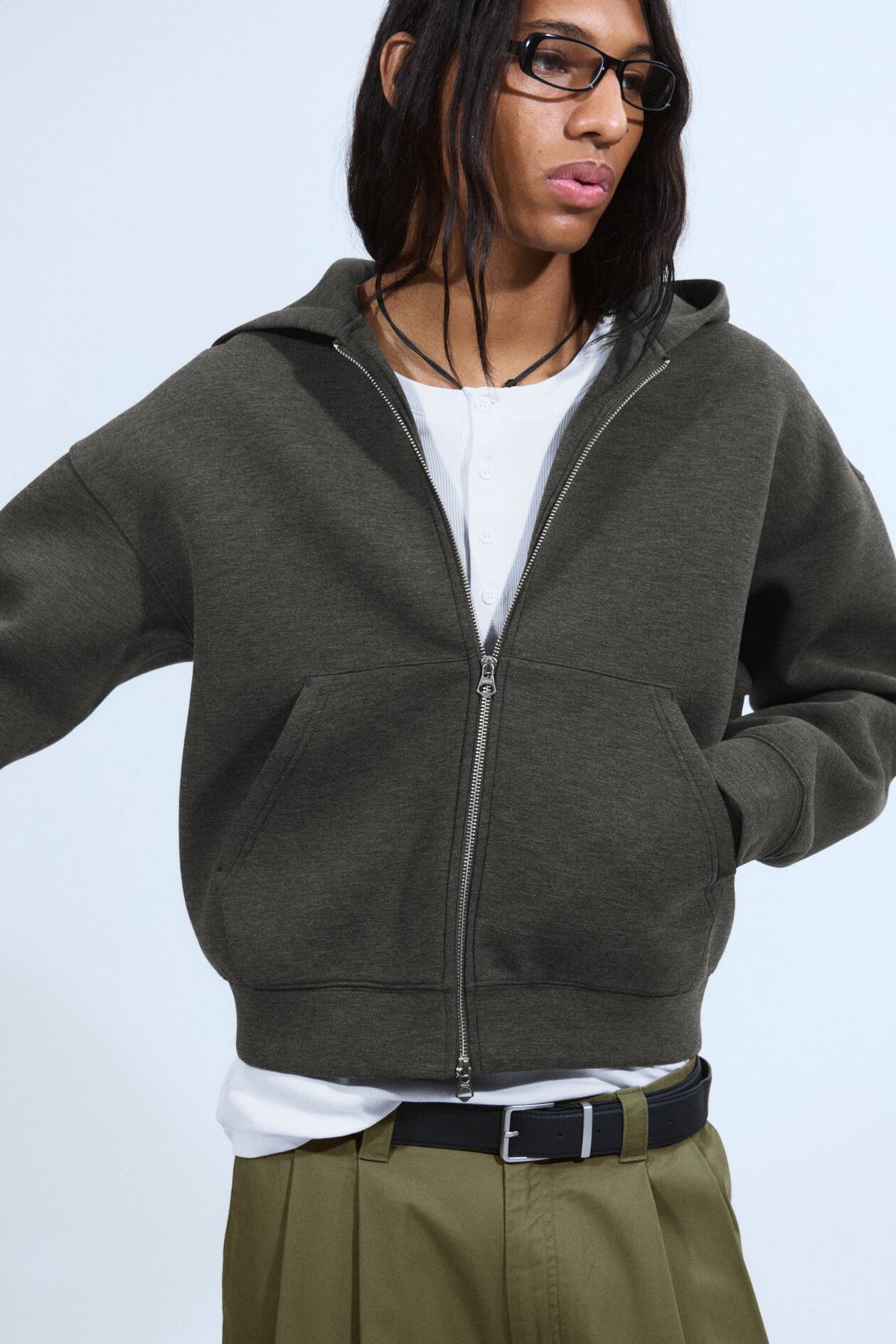 Simon Scuba Zip Hoodie - Dark Grey Melange - Men | H&M GB