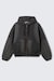 relaxed hooded bomber jacket - Washed Black | Weekday WW