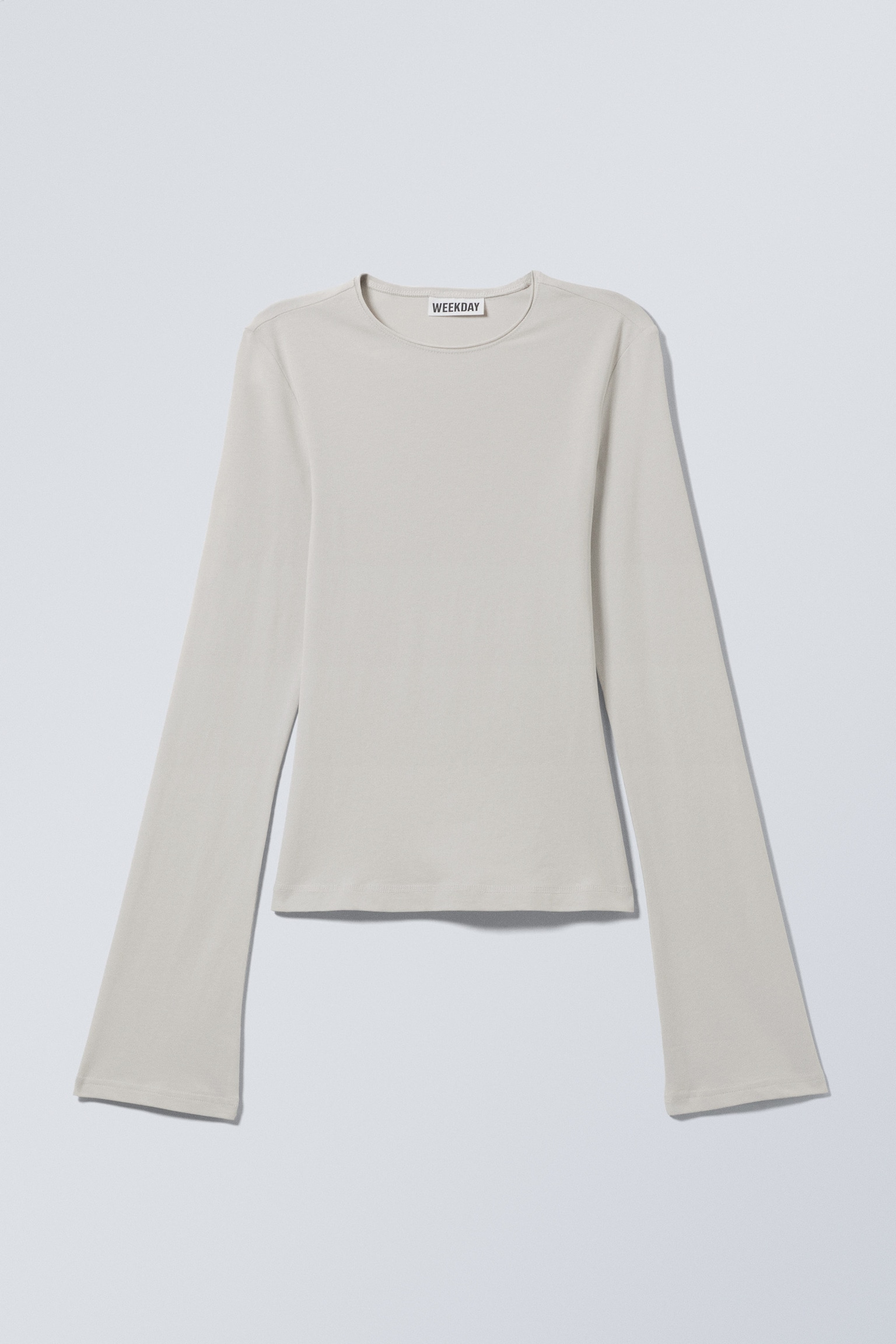 long sleeve cotton top - Ecru | Weekday WW