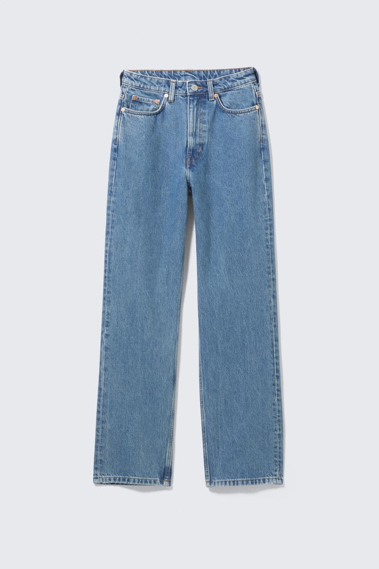 rowe super high waisted regular straight leg jeans - 90s Blue - Medium ...