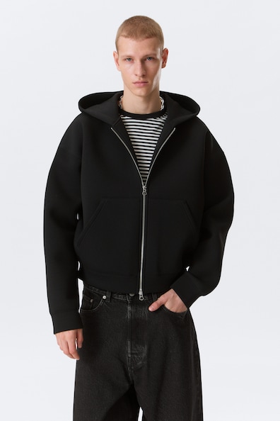 simon scuba zip hoodie - Black | Weekday GB