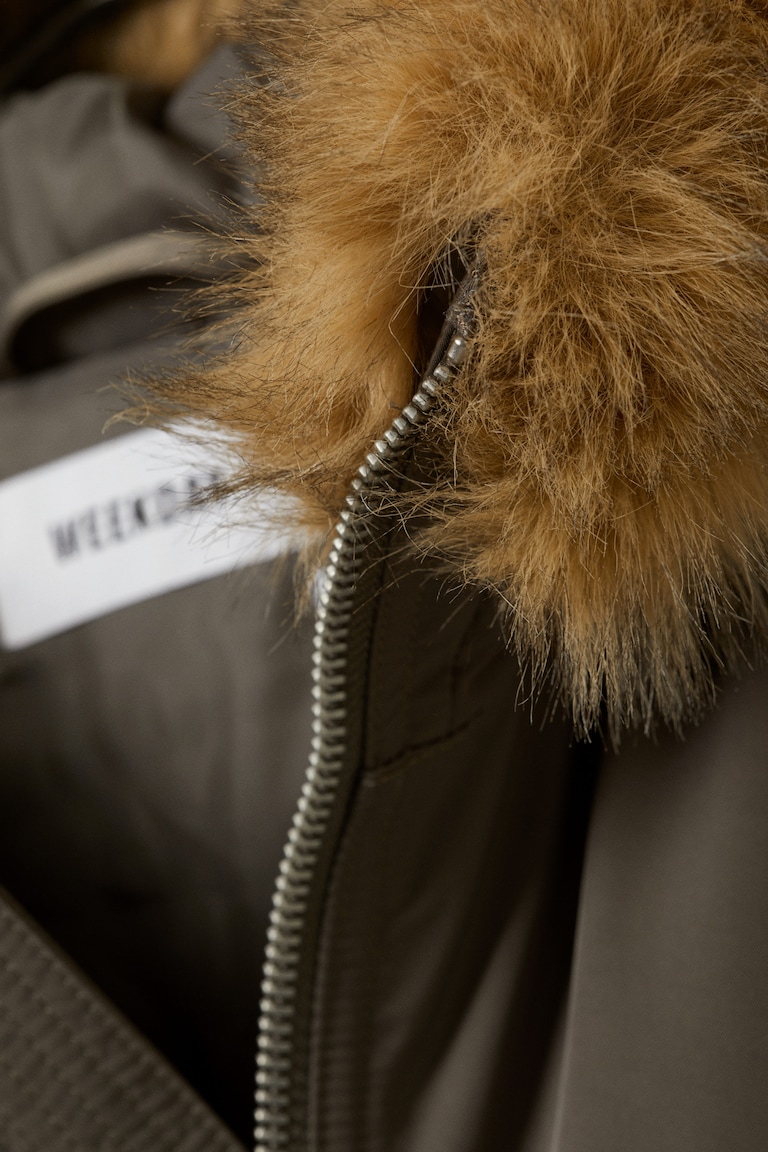 loose hooded bomber jacket - Mole Dark | Weekday DK