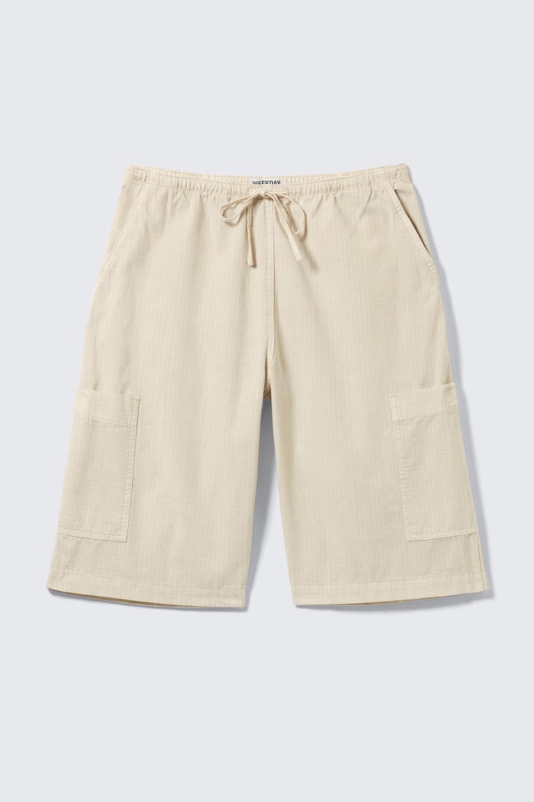 loose fit ripstop cargo shorts - Light Beige | Weekday GB
