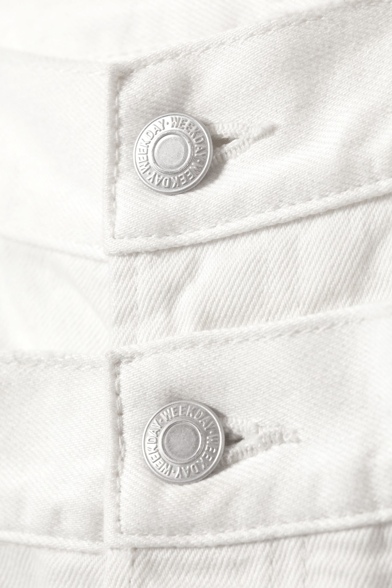 dual high waisted loose wide leg jeans - White | Weekday WW