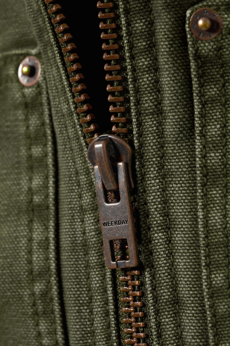 relaxed washed utility jacket - Dark Khaki Green | Weekday WW