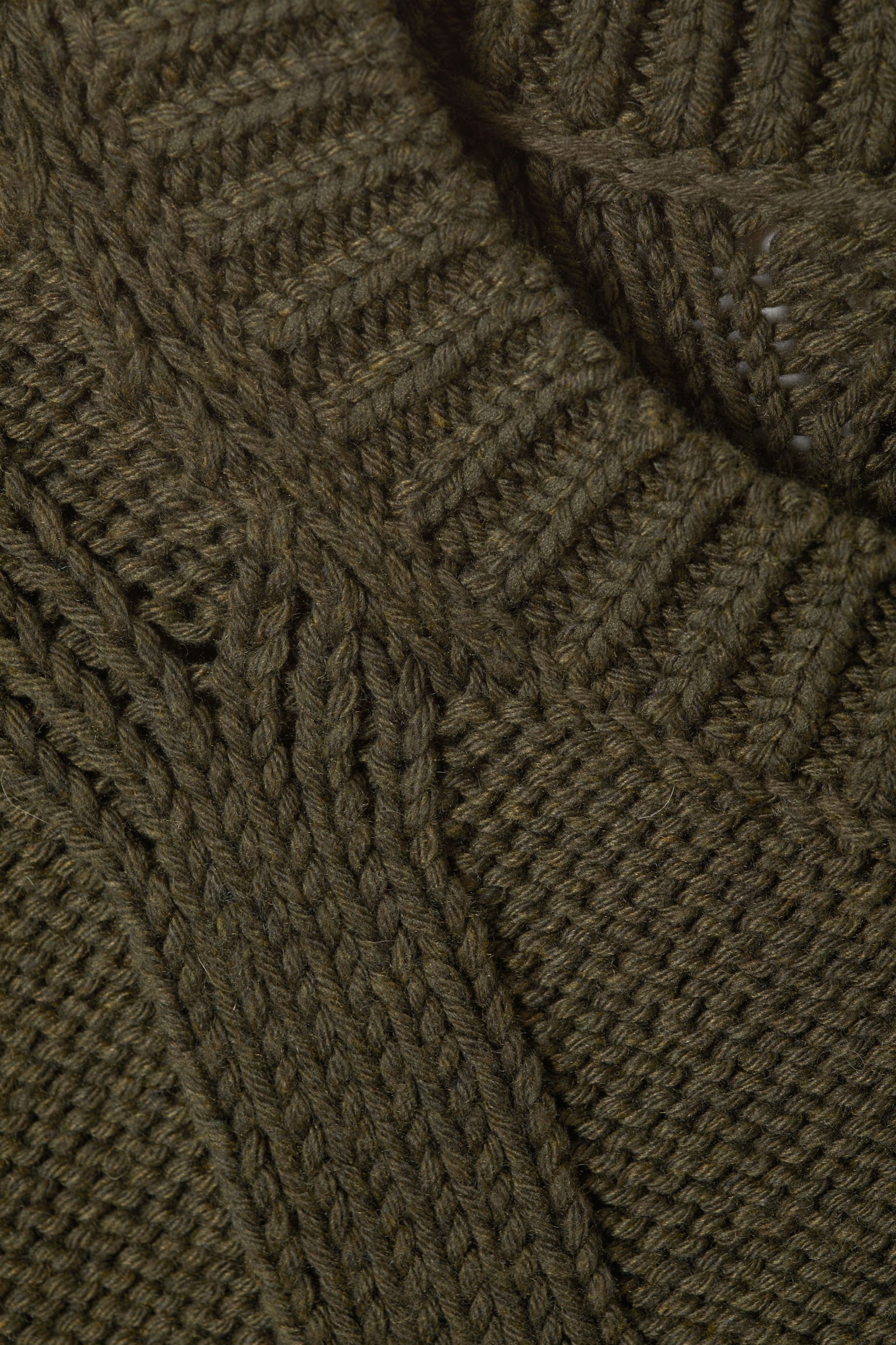 loose knitted structured sweater - Dark Khaki Green | Weekday WW