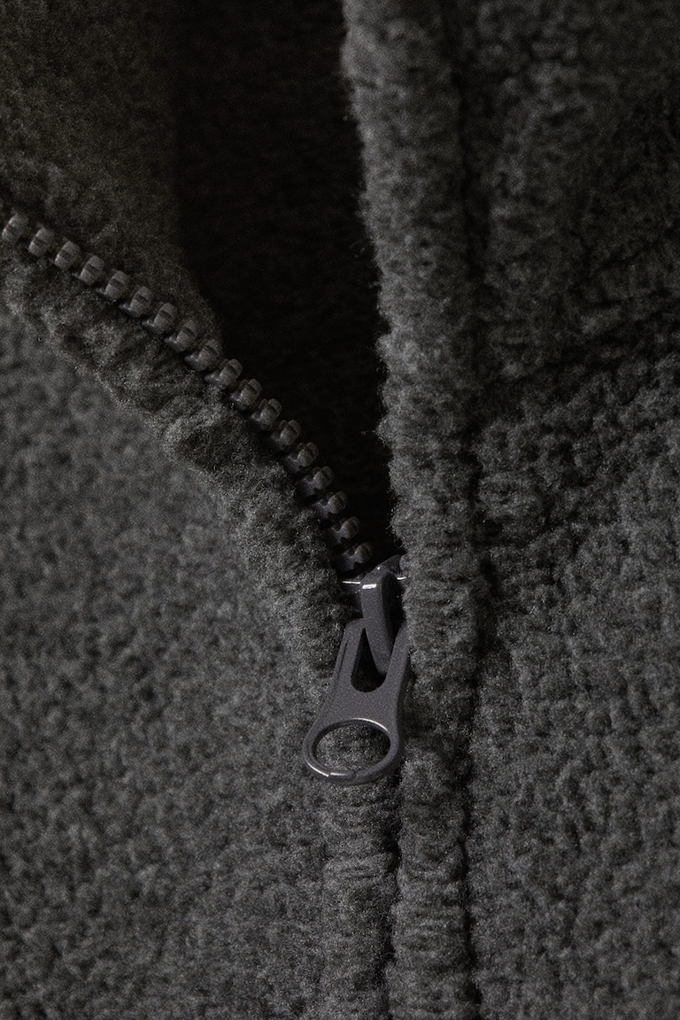 fleece zip jacket - Dark Grey Melange | Weekday GB